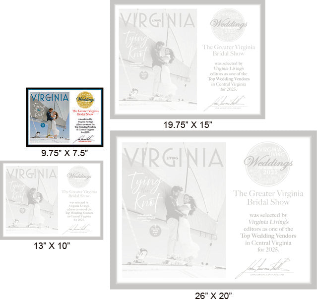 Official Top Wedding Vendors 2025 Plaque, S (9.75" x 7.5")