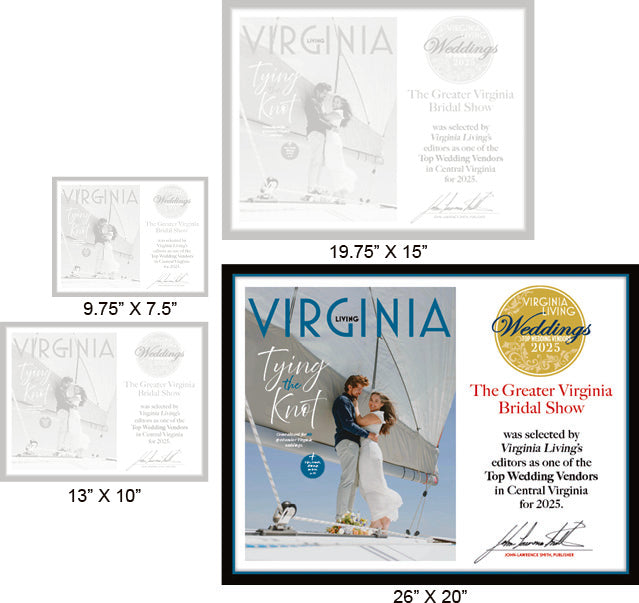 Official Top Wedding Vendors 2025 Plaque, XL (26" x 20")